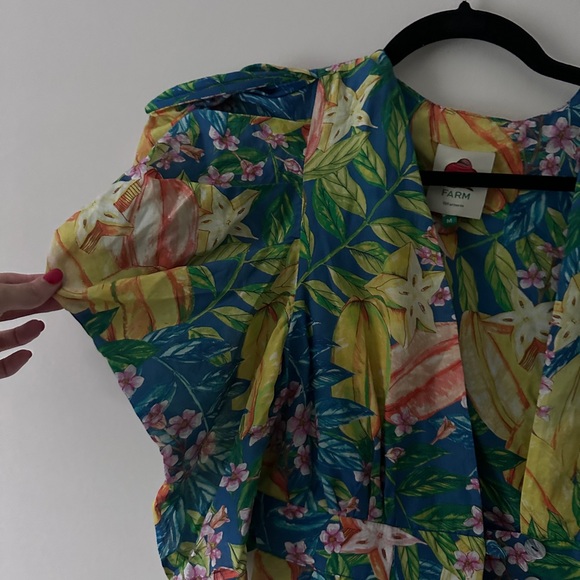 FARM Rio | Dresses | Farm Rio Star Fruits Midi Dress Puff Sleeve | Poshmark